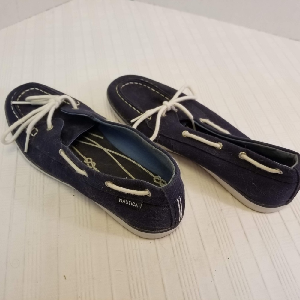 Euc. Nautica Pinecrest Canvas Blue Boat Shoes 7.5m - Gem
